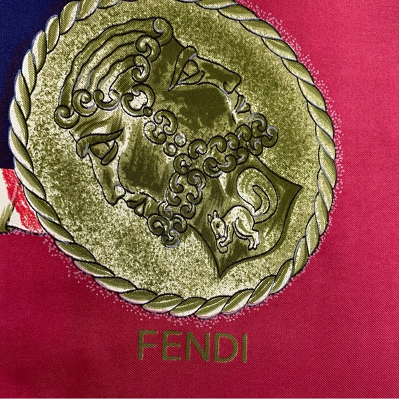 Fendi | Accessories | Vintage Fendi Red White Blue Janus Roman Coin ...